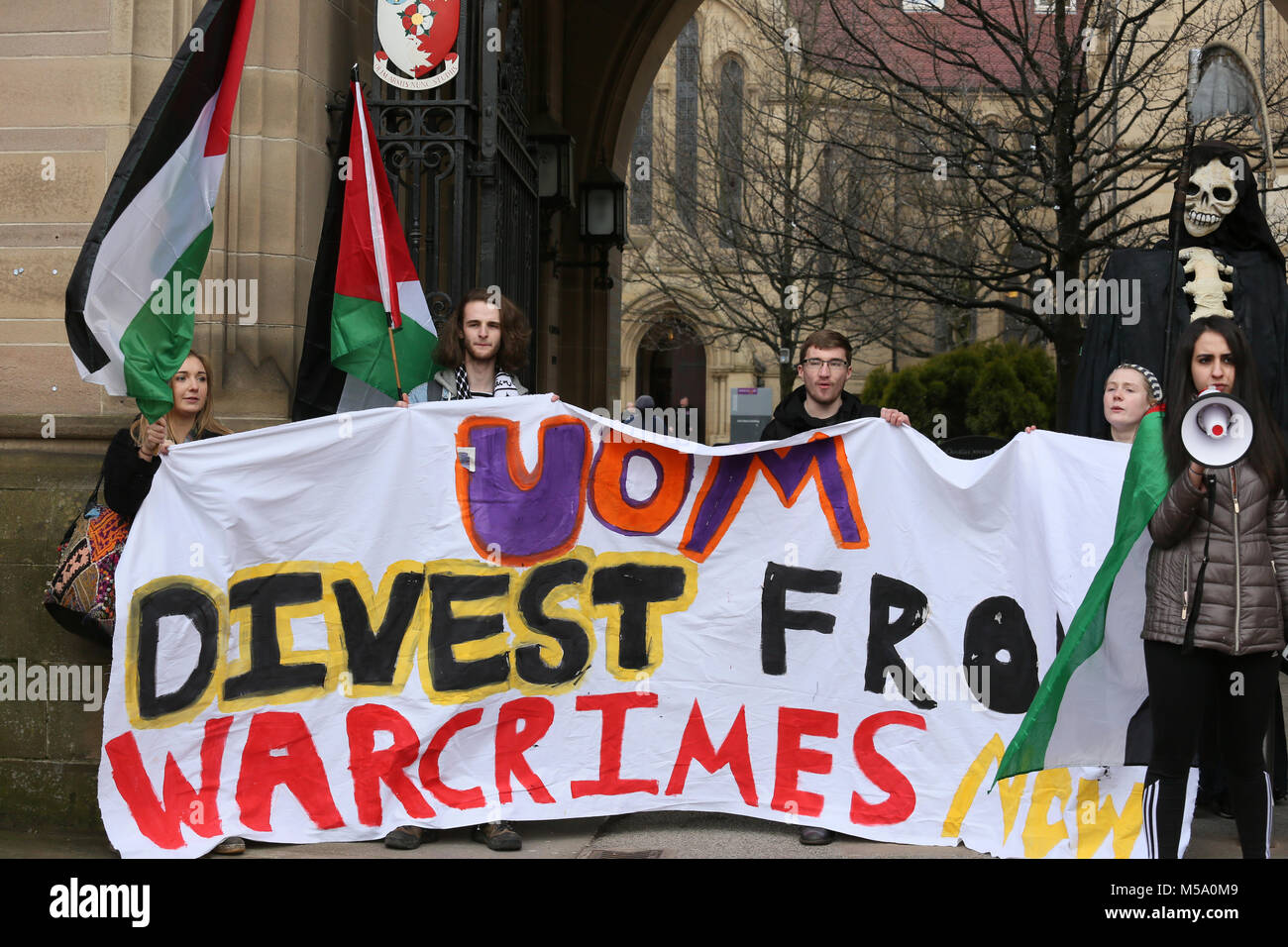 Manchester, UK. 21st February, 2018. Students protest calling for the ...
