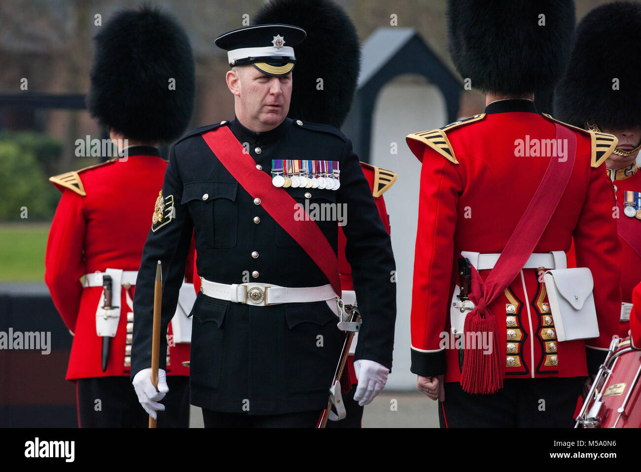 Windsor, UK. 21st February, 2018. Garrison Sergeant Major WO1 Andrew ...