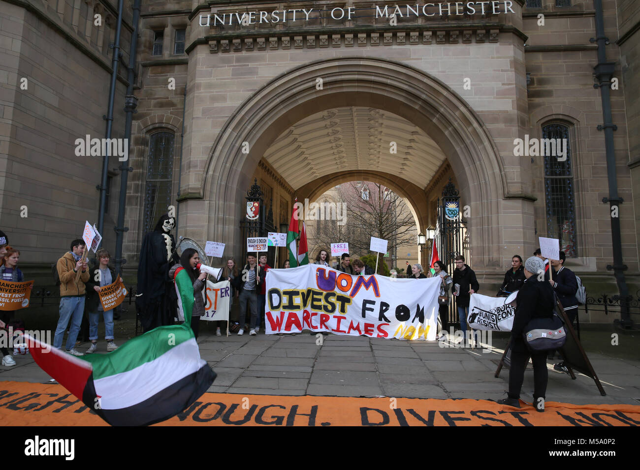 Manchester, UK. 21st February, 2018. Students protest calling for the ...