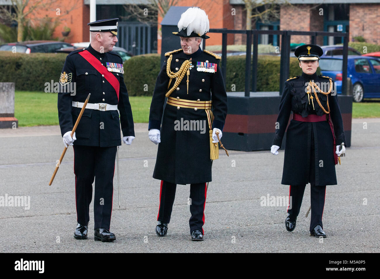 Windsor, UK. 21st February, 2018. Major General Ben Bathurst (c), the ...