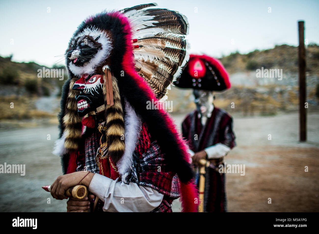 The Pharisees of the Yaqui tribe perform a ritual with masks of strange ...