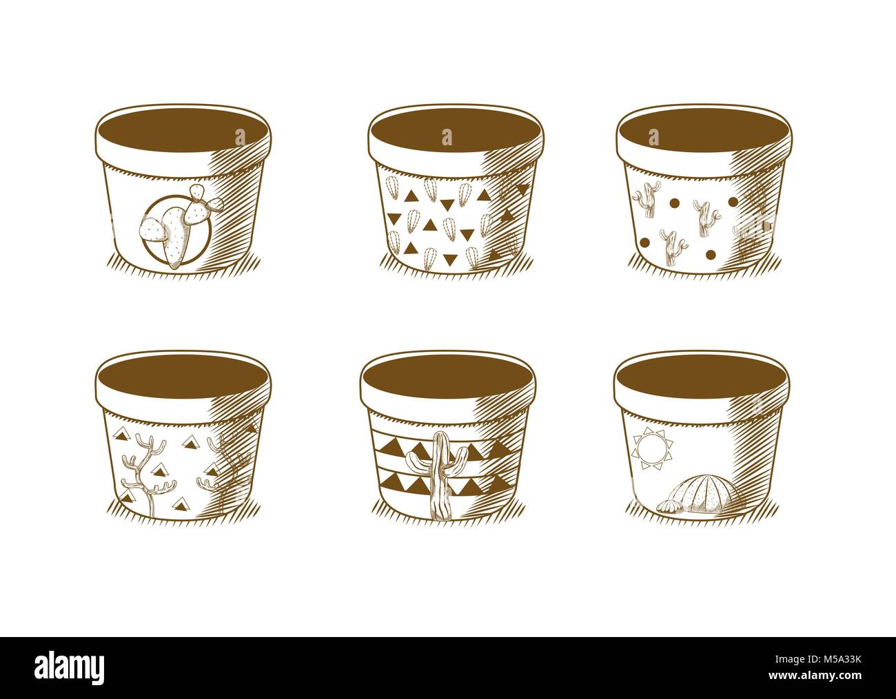 Empty clay terracotta plant pot Stock Vector Images - Alamy