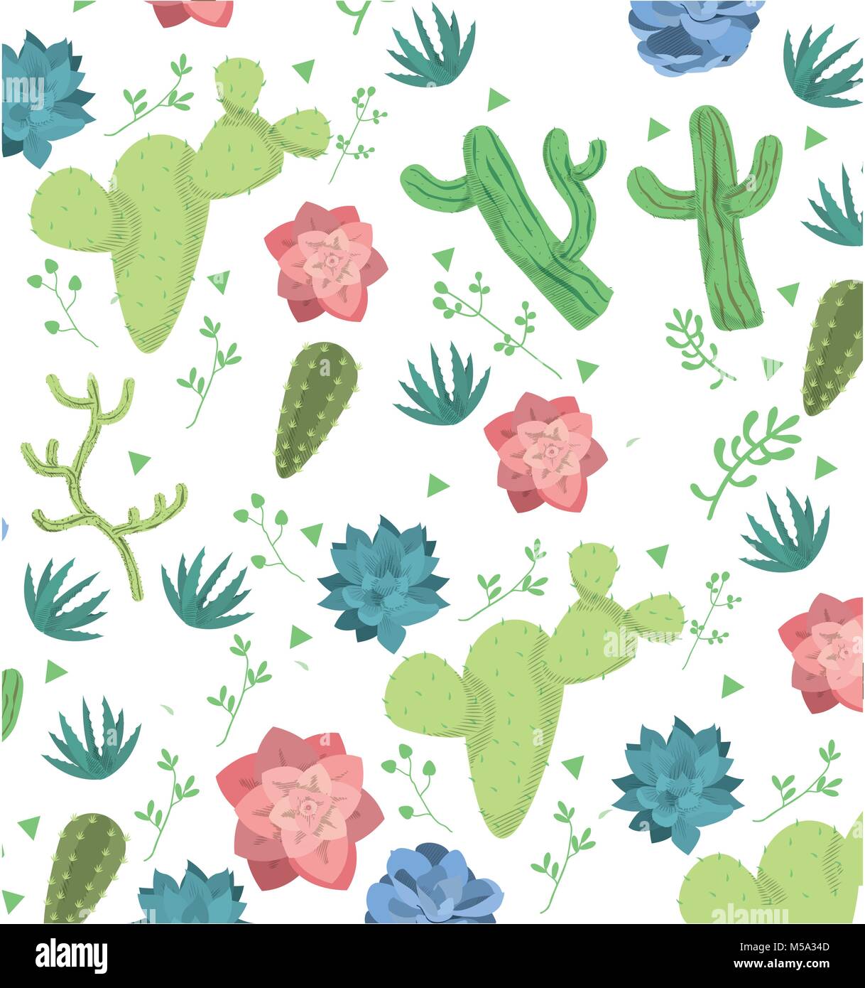 Desert plants pattern background Stock Vector Image & Art - Alamy