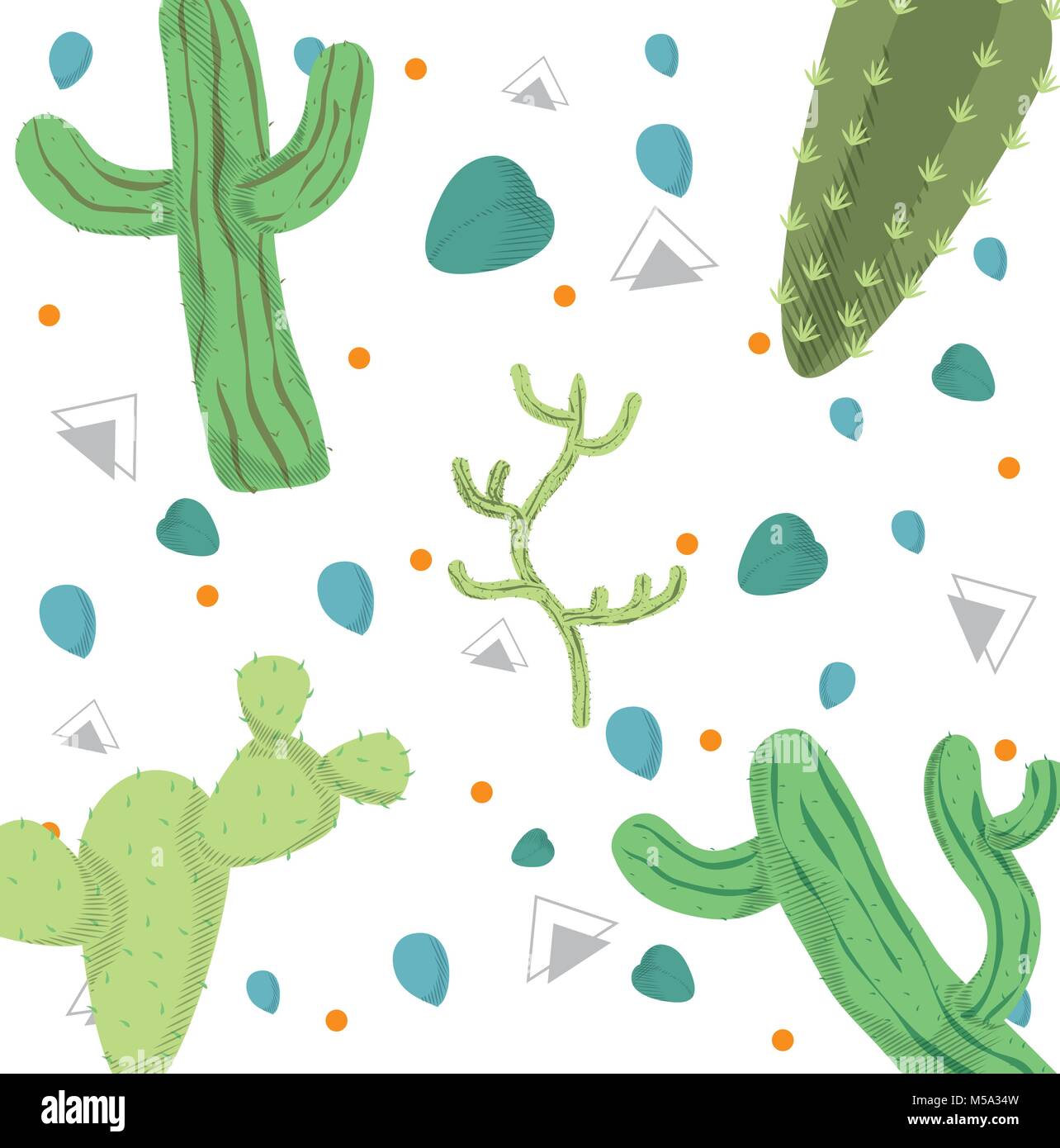 Desert plants pattern background Stock Vector Image & Art - Alamy