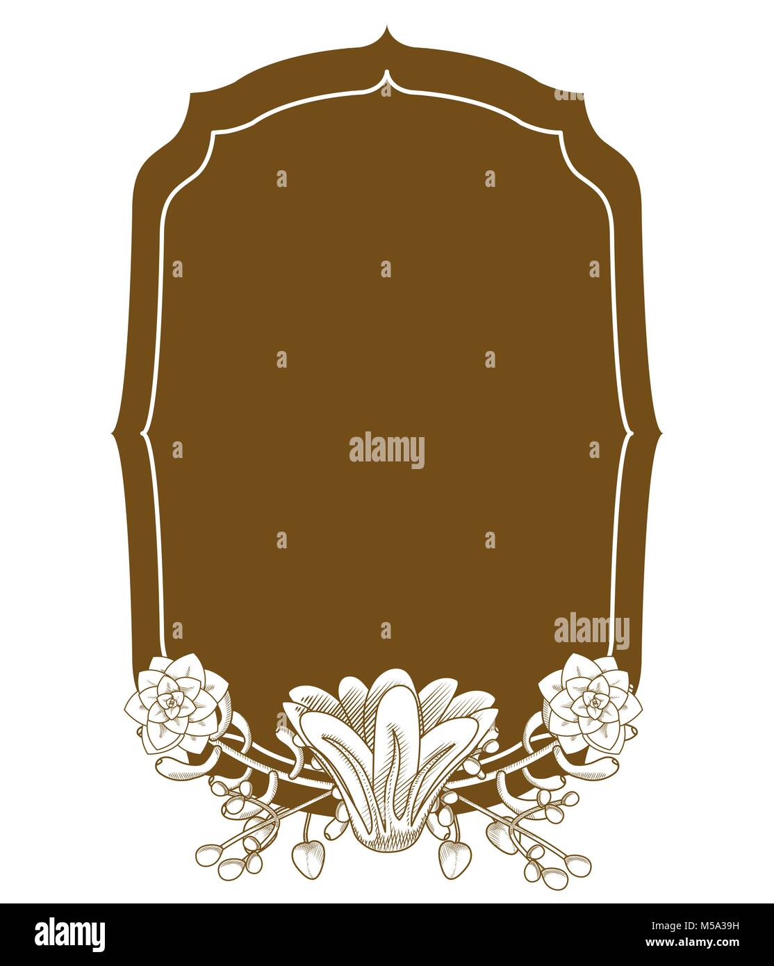 Emblem frame with flowers Stock Vector Image & Art - Alamy