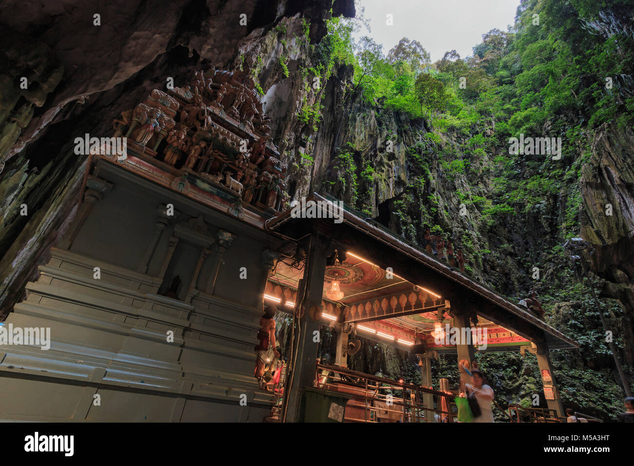 Temple inside the Batu Caves in Kuala Lumpur, Malaysia. Batu Caves are ...