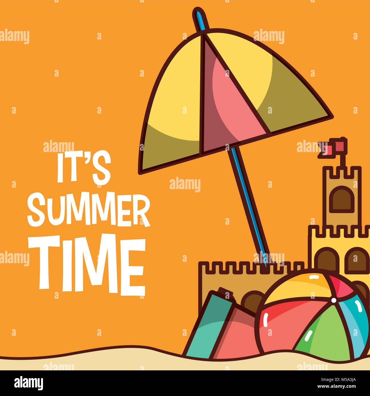 Its summer time cartoon card Stock Vector Image & Art - Alamy