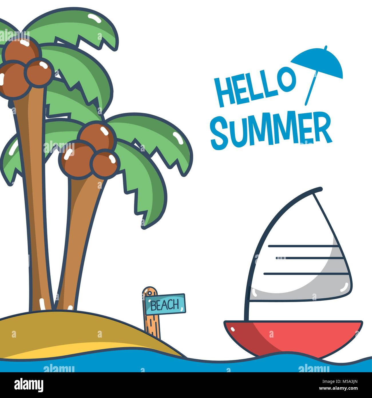 Hello summer cartoons Stock Vector Image & Art - Alamy