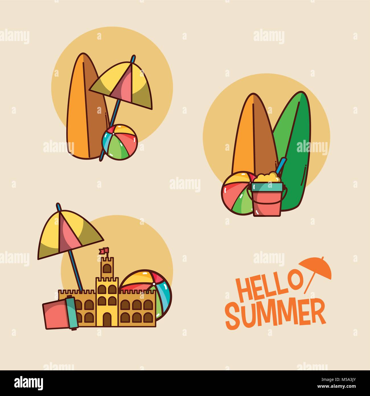 Hello summer cartoons Stock Vector Image & Art - Alamy
