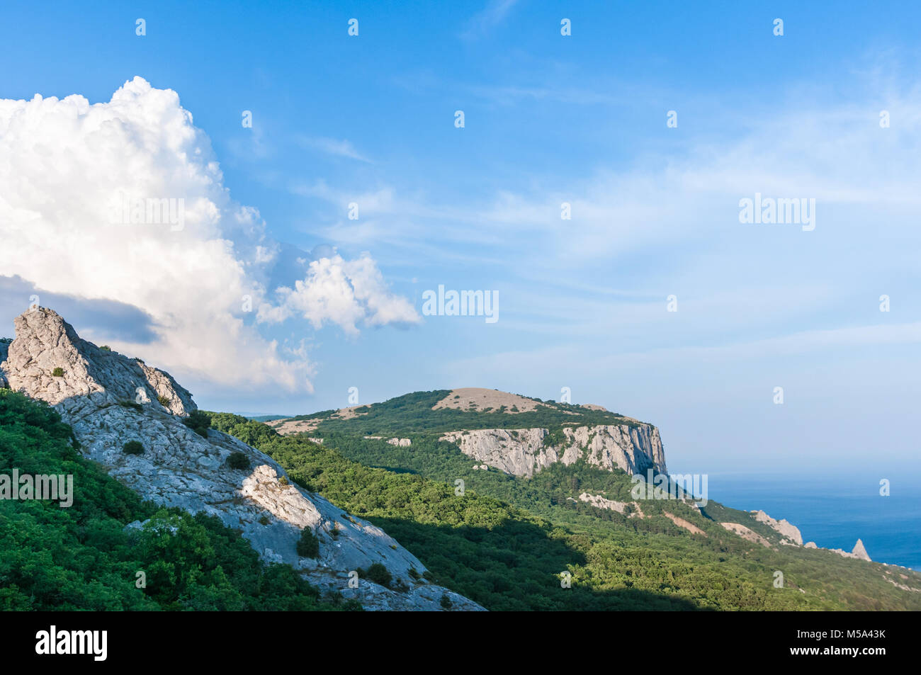 Blue sky with clouds Over the Crimean Mountains The Temple Of The Sun ...