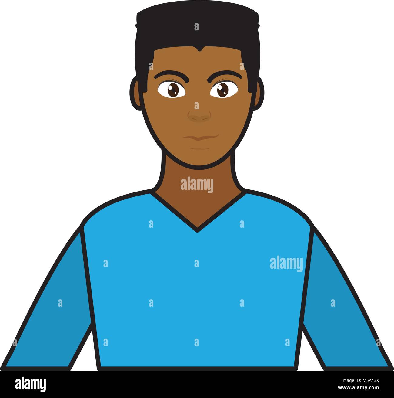 line color avatar man with hairstyle and shirt design Stock Vector ...