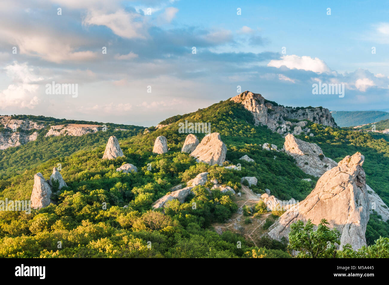 Blue sky with clouds Over the Crimean Mountains The Temple Of The Sun ...