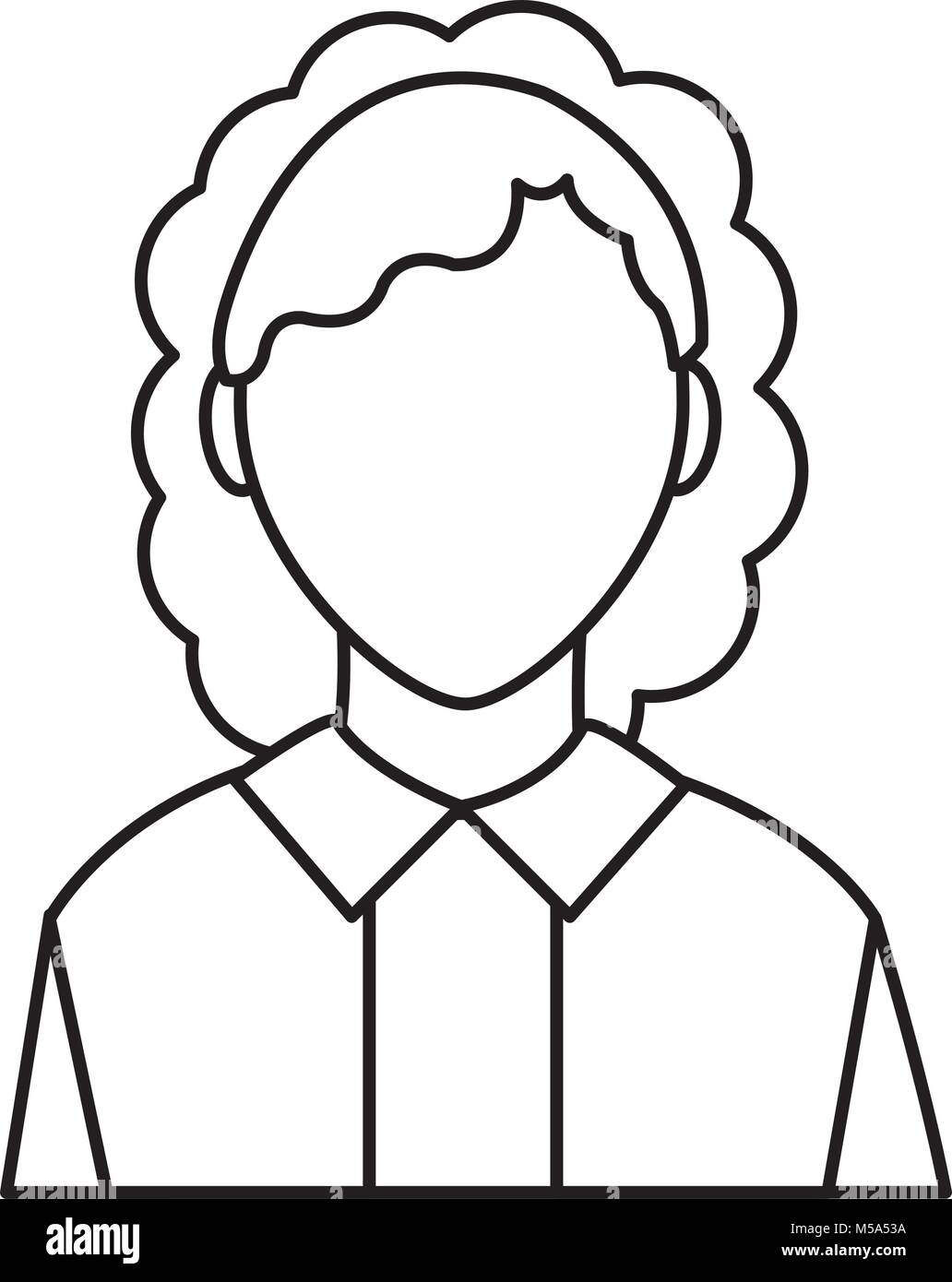 line avatar woman with blouse and default face Stock Vector Image & Art ...