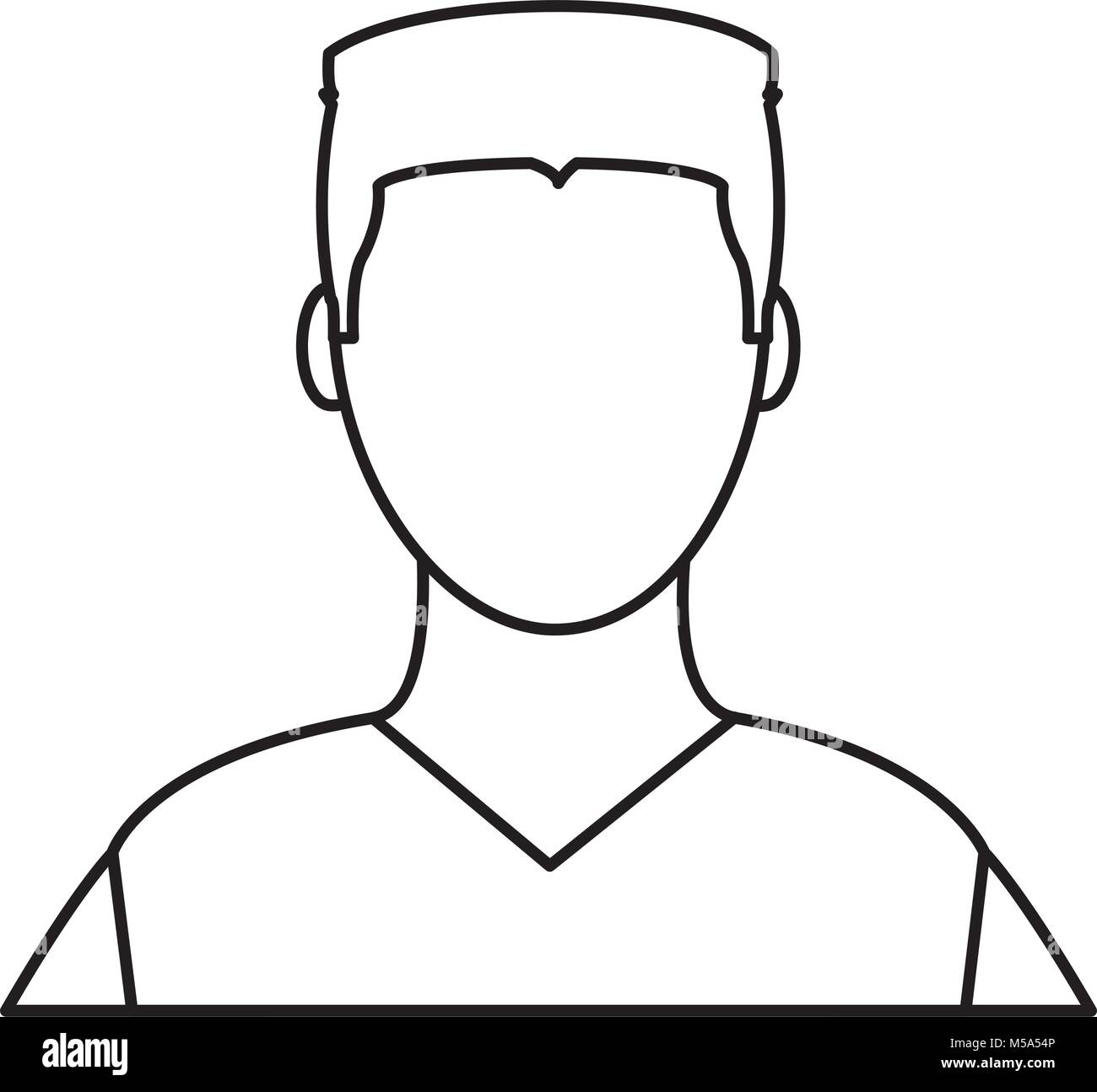 line avatar man with shirt and default face Stock Vector Image & Art ...