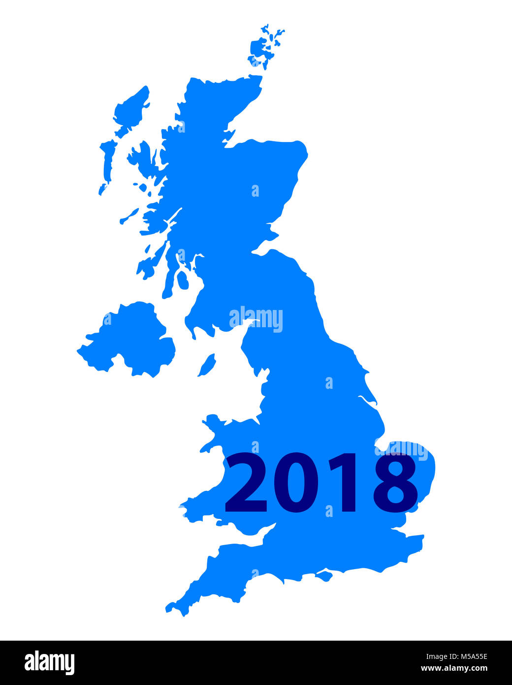 Map of United Kingdom 2018 Stock Photo - Alamy