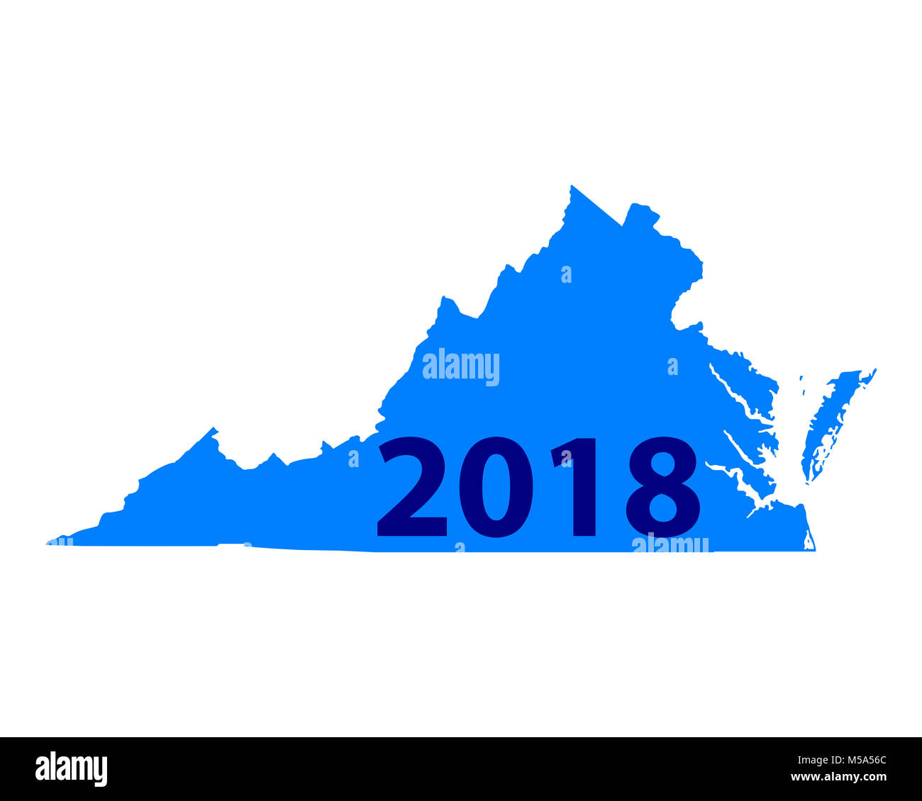 Map of Virginia 2018 Stock Photo - Alamy