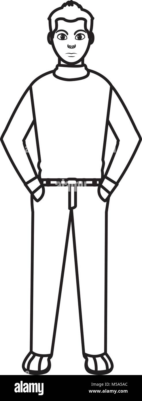 line elegant man with clothes and hairstyle design Stock Vector Image ...