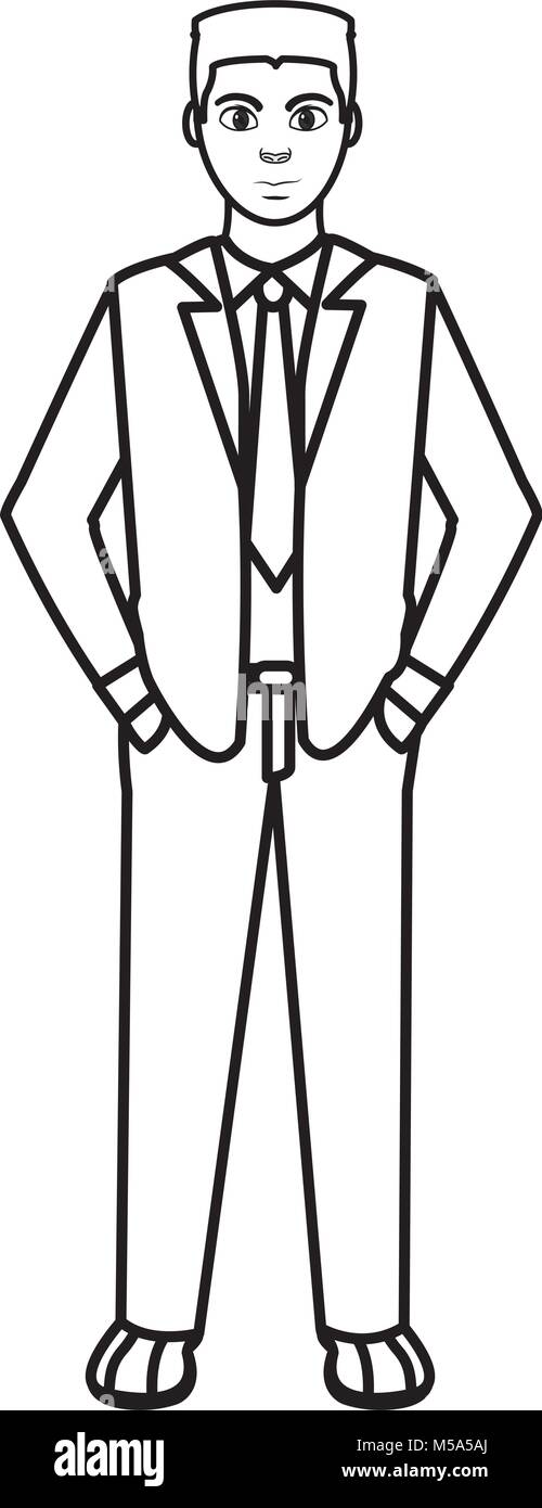 line man with elegant clothes and tie style Stock Vector Image & Art ...