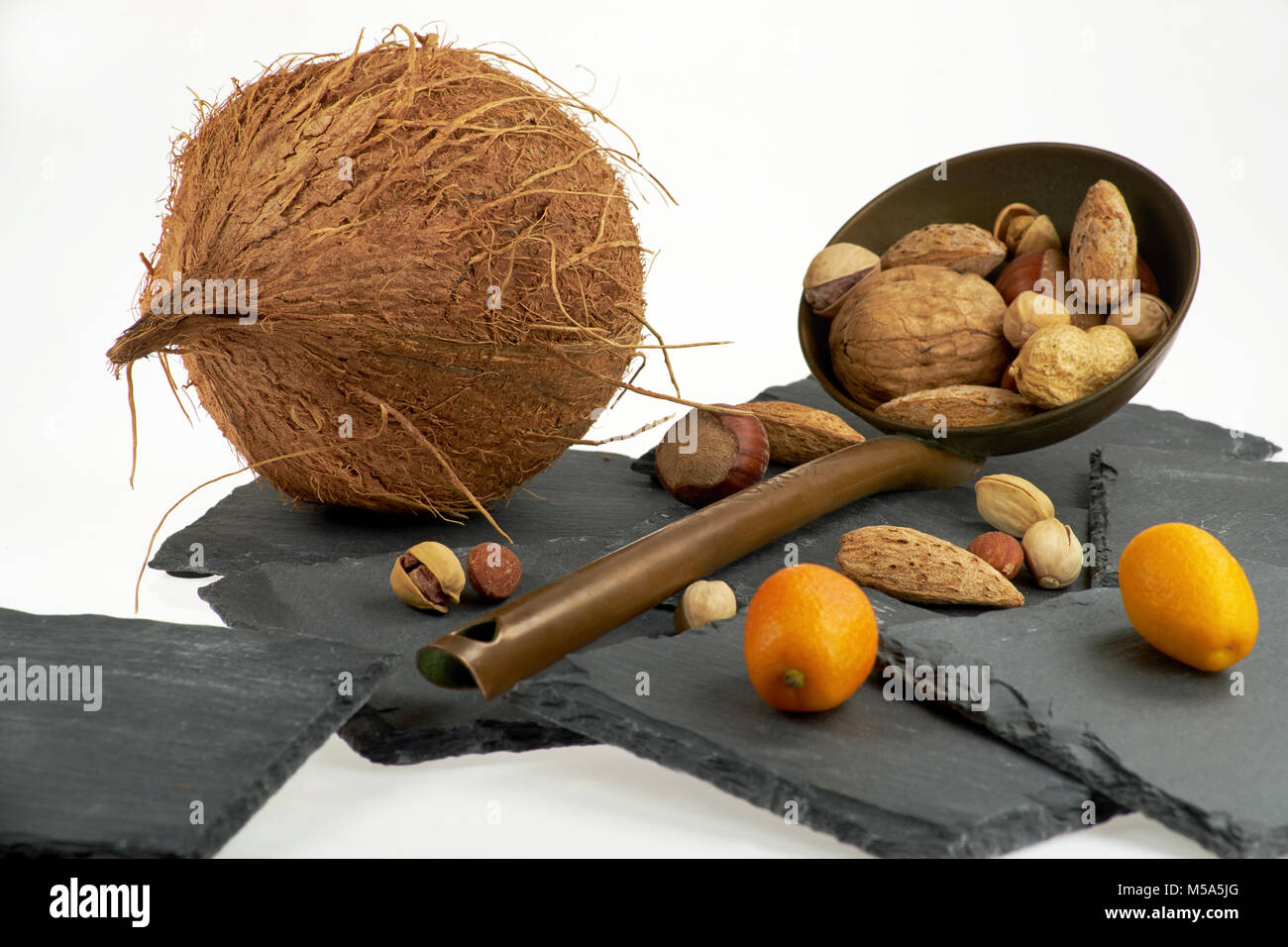 Nutty snack, big coke and other nuts on a white background Stock Photo ...