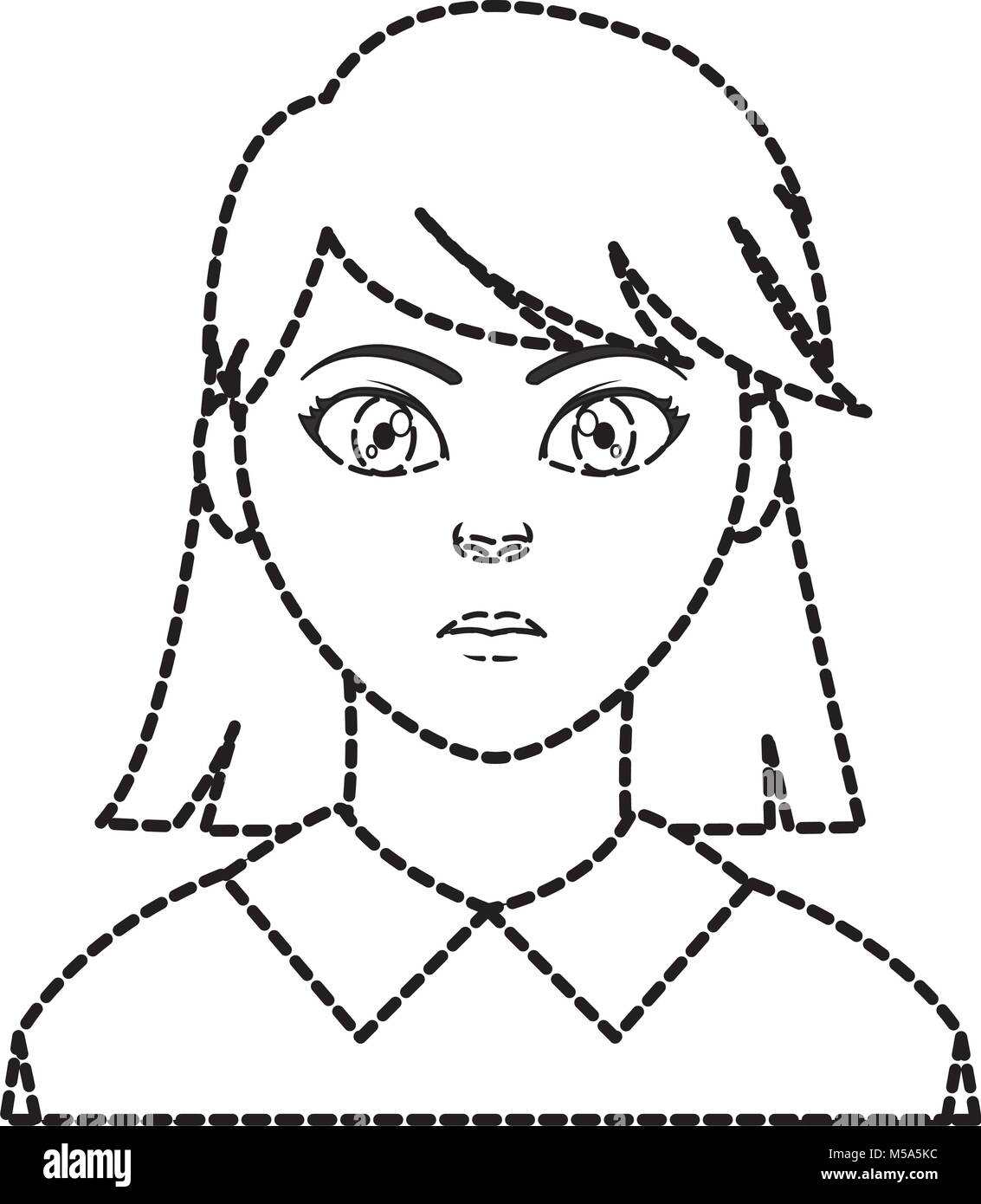 dotted shape user woman with elegant blouse design Stock Vector Image ...