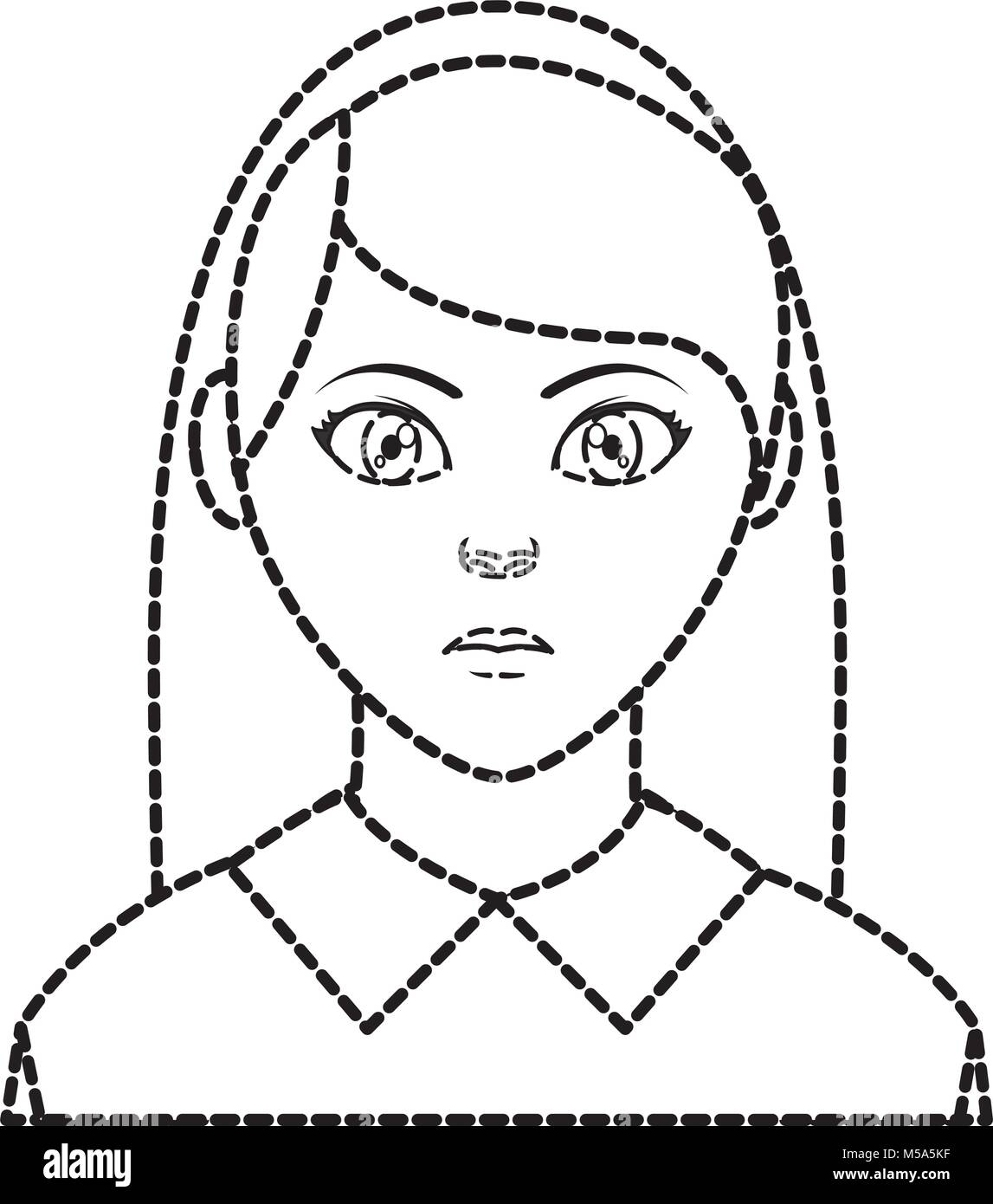 dotted shape avatar woman with elegant blouse design Stock Vector Image ...