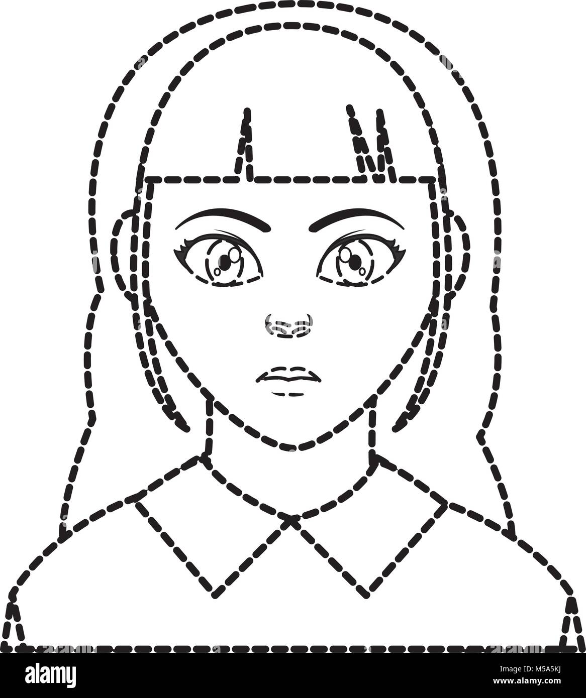 dotted shape avatar woman with elegant blouse and hairstyle Stock ...