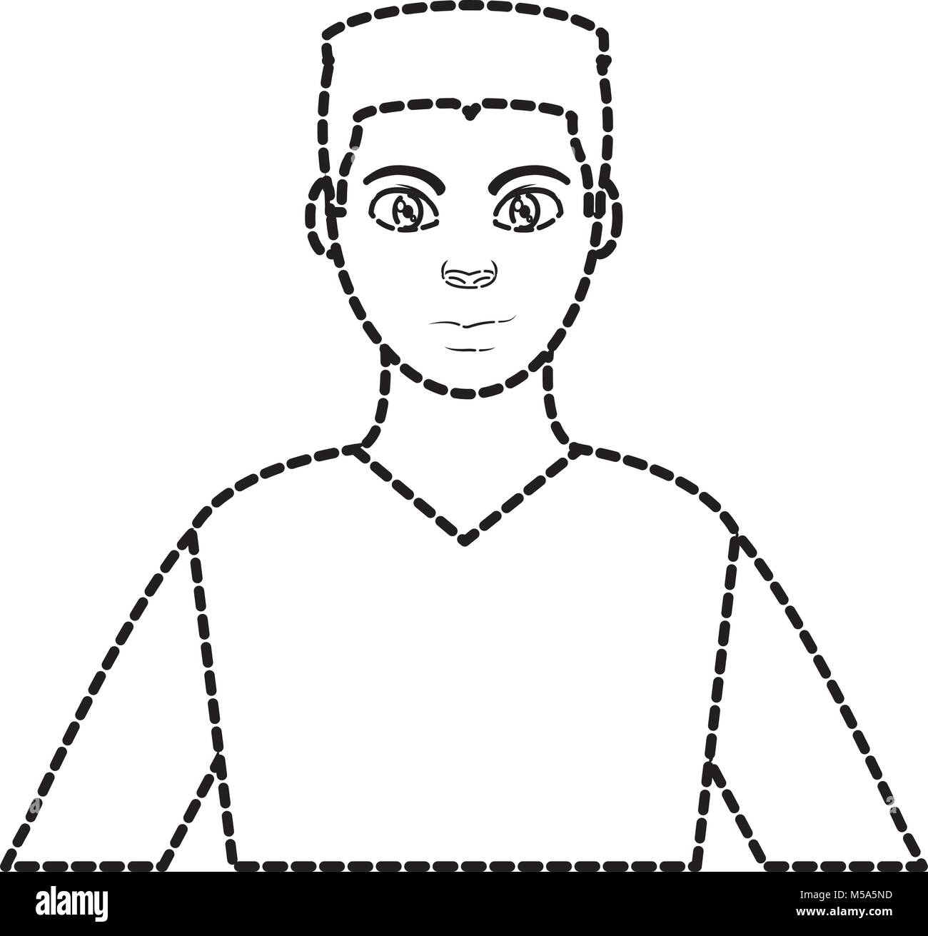 dotted shape avatar man with hairstyle and shirt design Stock Vector ...