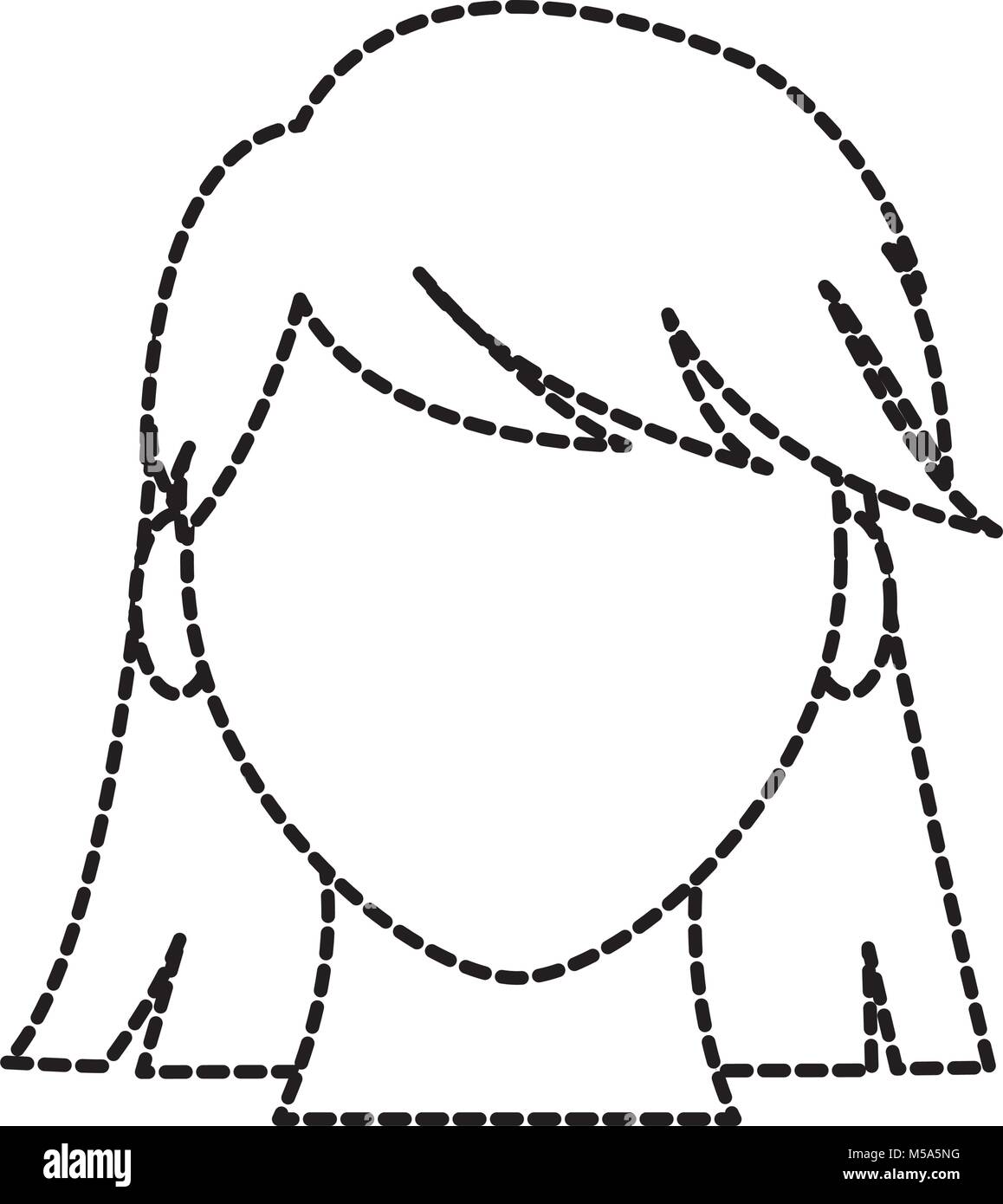 dotted shape avatar woman faceless with hairstyle design Stock Vector ...