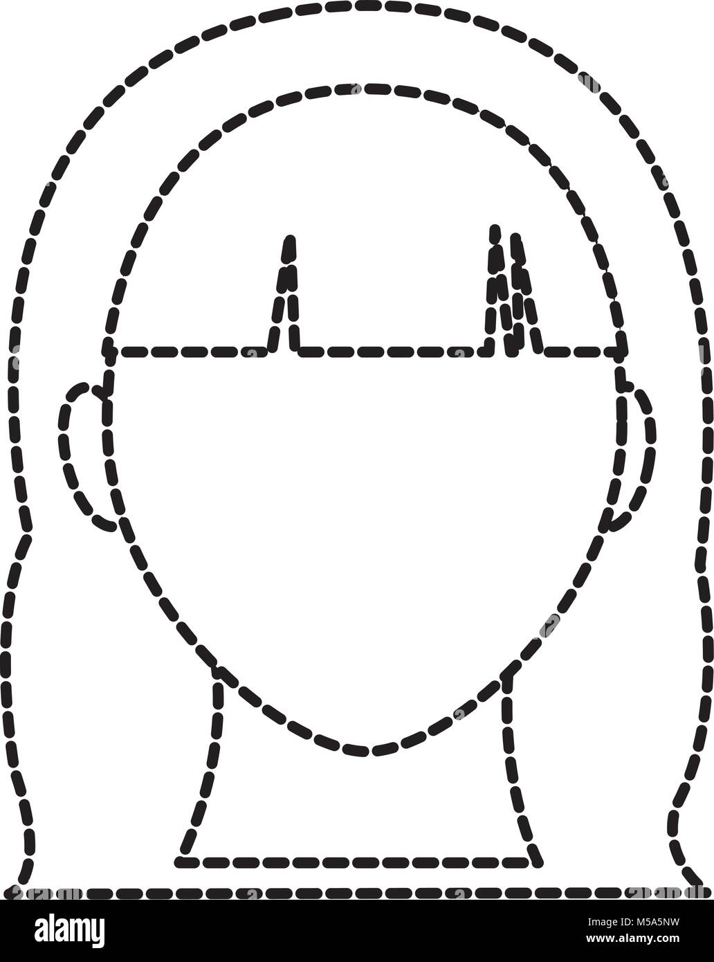 dotted shape user woman head with hairstyle and faceless Stock Vector ...