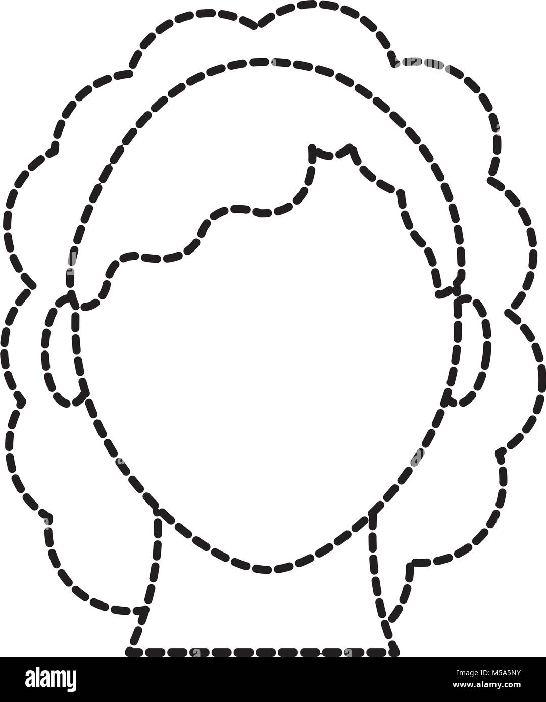 dotted shape user woman head with faceless and hairstyle Stock Vector ...