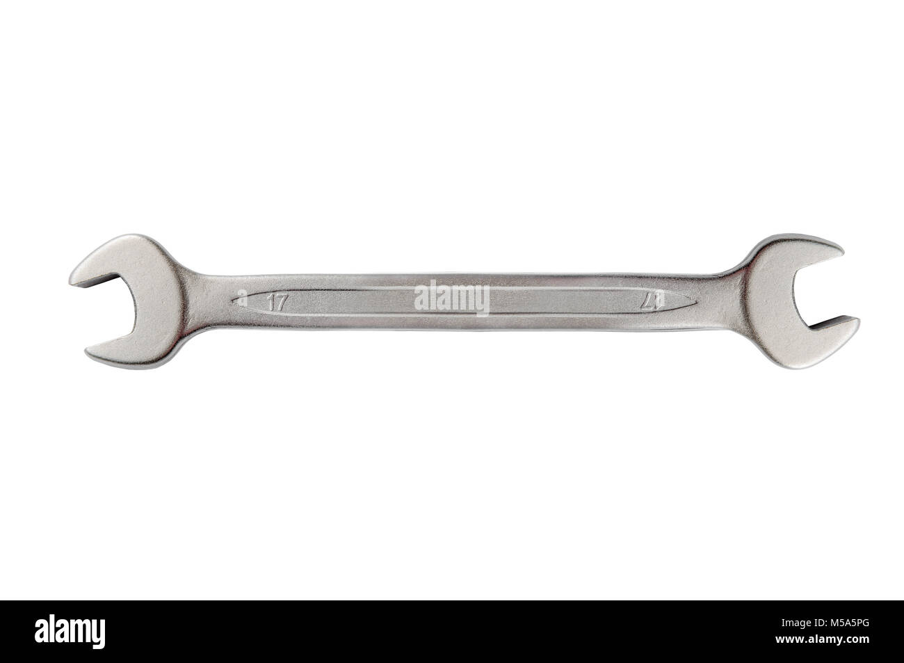 Mechanic silver metal tool wrench for repair isolated on white Stock ...