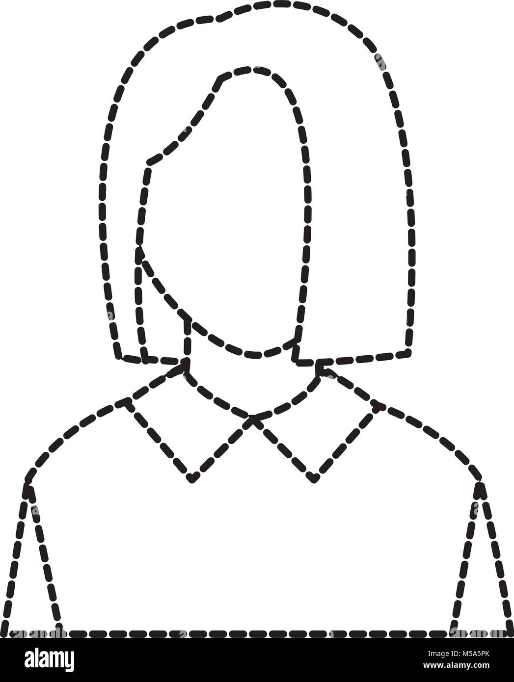 dotted shape avatar woman with elegant blouse and faceless Stock Vector ...
