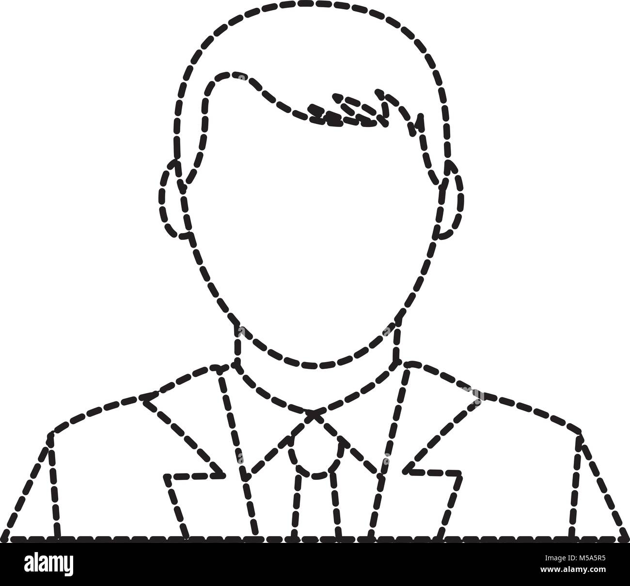 dotted shape avatar elegant man with shirt and faceless Stock Vector ...