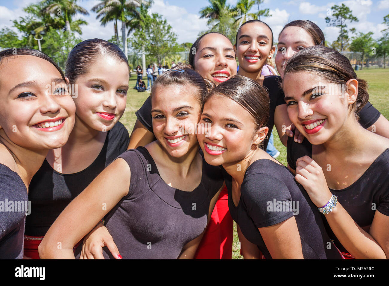 field trip Hispanic teen girl Cuban dance outfits Stock Photo ...