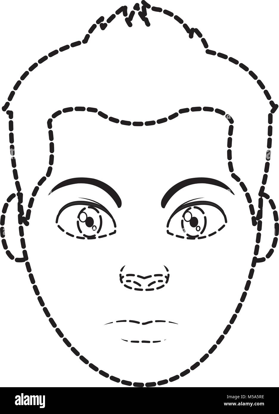 dotted shape avatar man head with hairstyle design Stock Vector Image ...