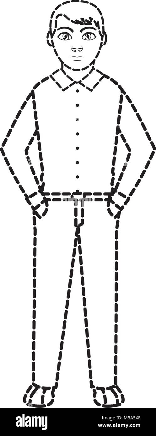 dotted shape elegant man with hairstyle design and clothes Stock Vector ...