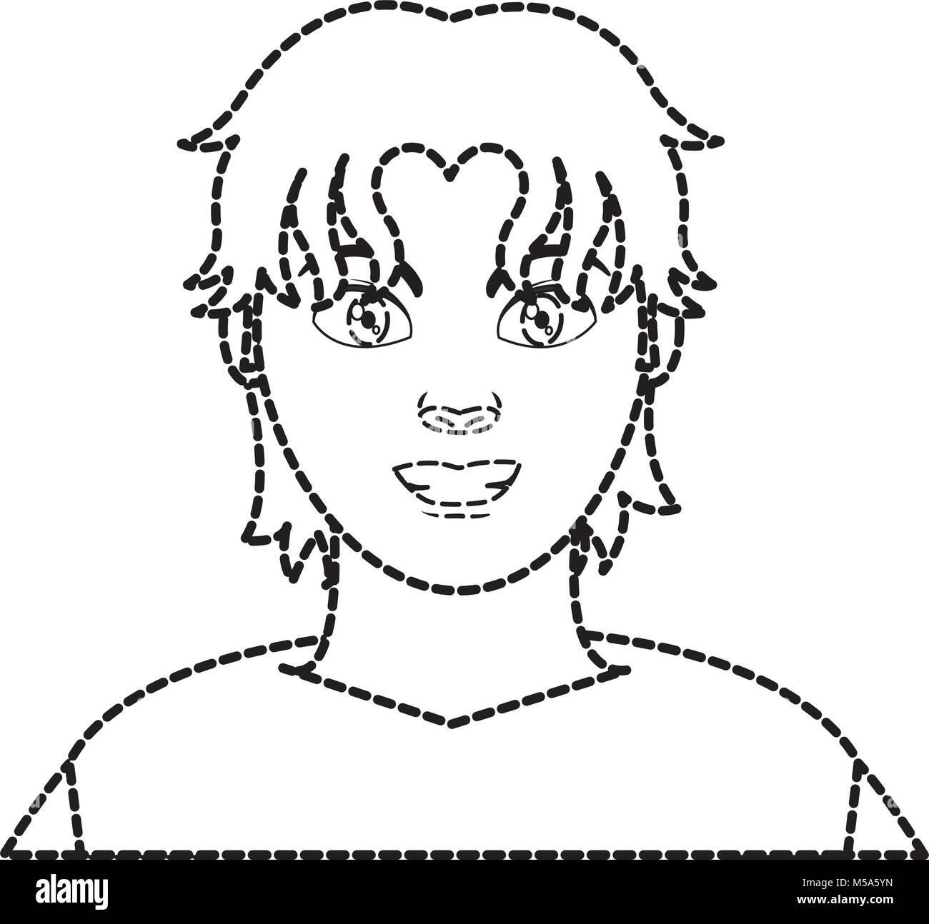 dotted shape user man with casual shirt and hair Stock Vector Image ...