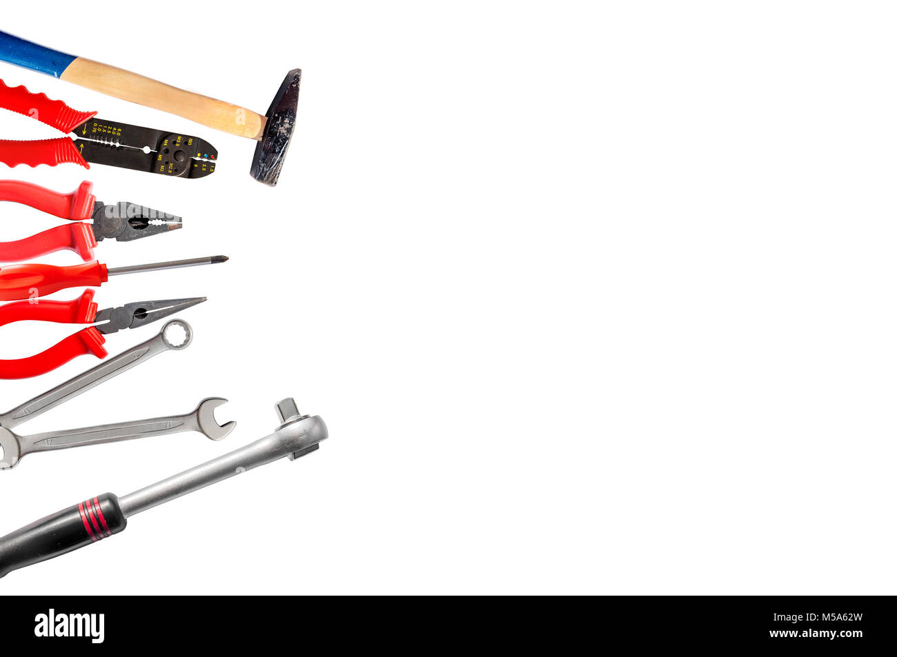 New rusty mechanic tools isolated on white Stock Photo - Alamy