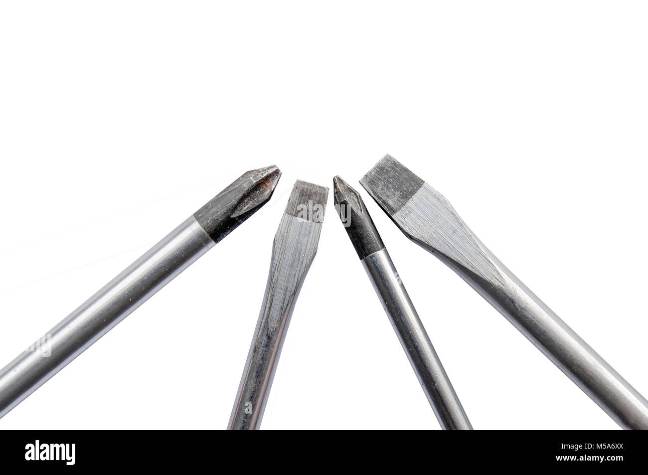 Shiny metal tool screwdriver for repair with four heads Stock Photo - Alamy