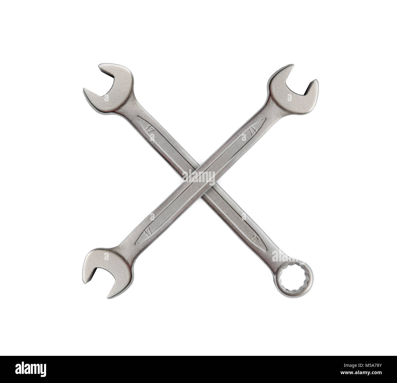 X made of mechanic silver metal tool wrench for repair isolated on ...