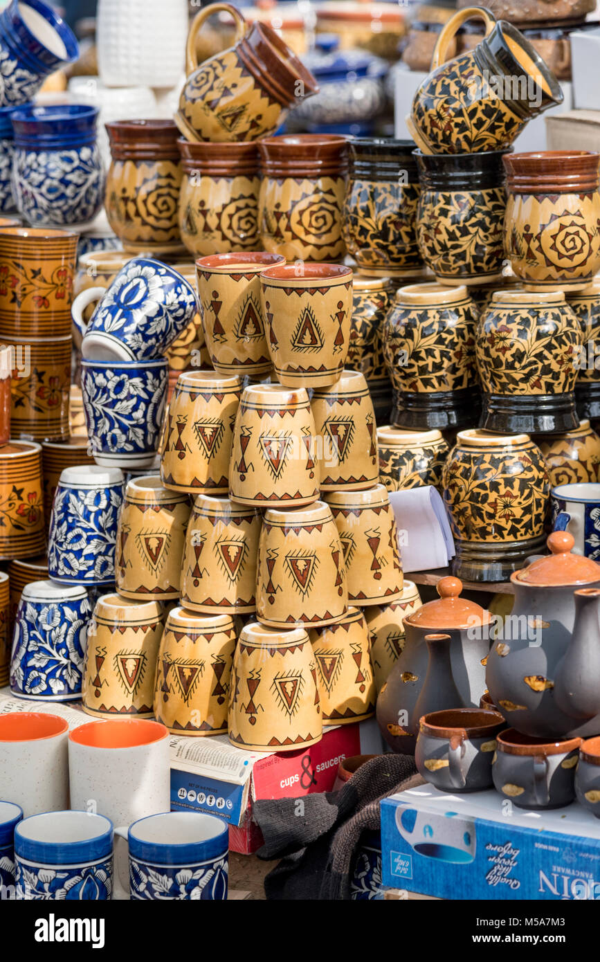 Beautiful hand made decorative items at a shop for sale. The crafts of ...