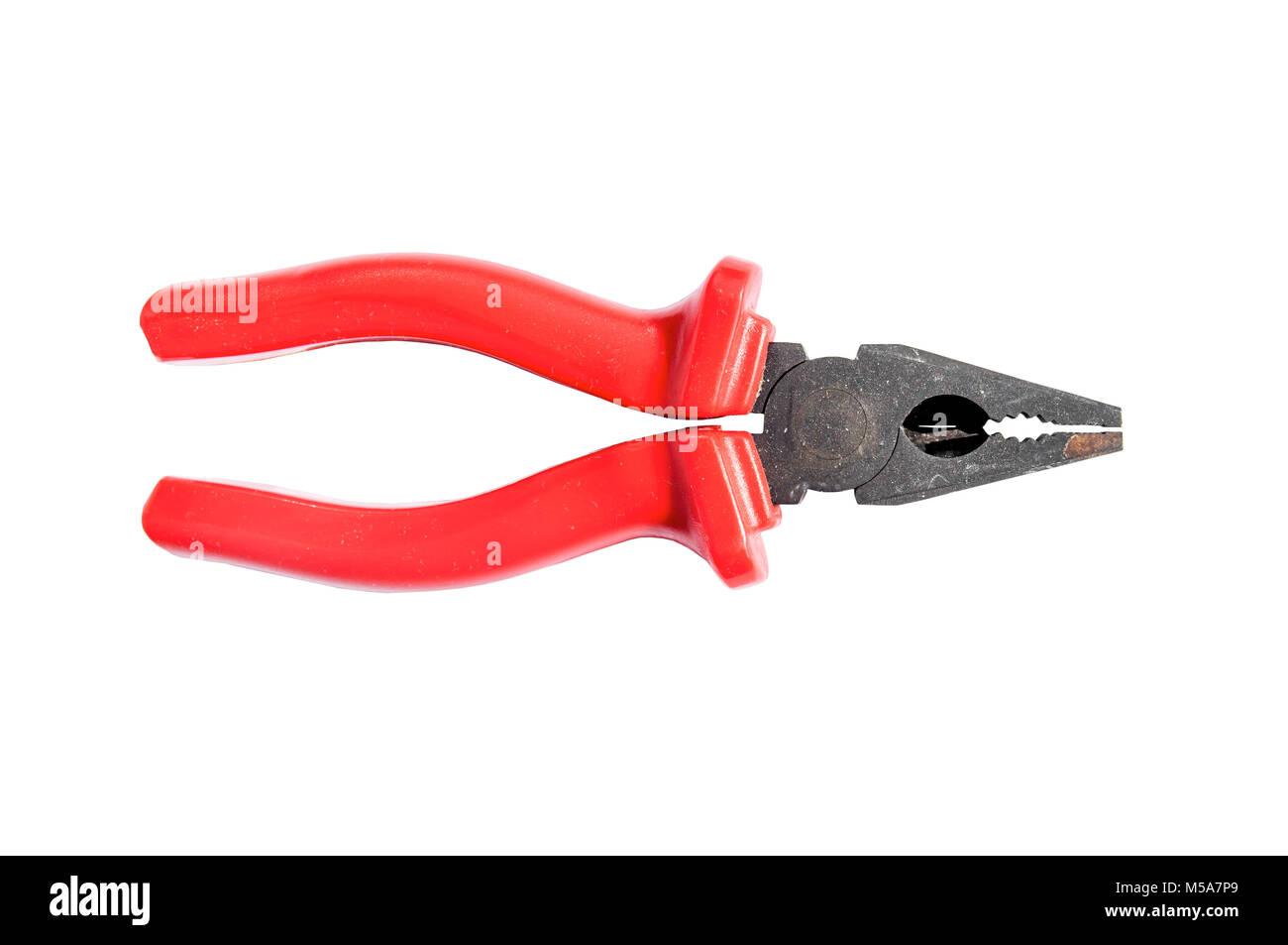 Red grip steel engineer equipment piler with clipping path for work ...