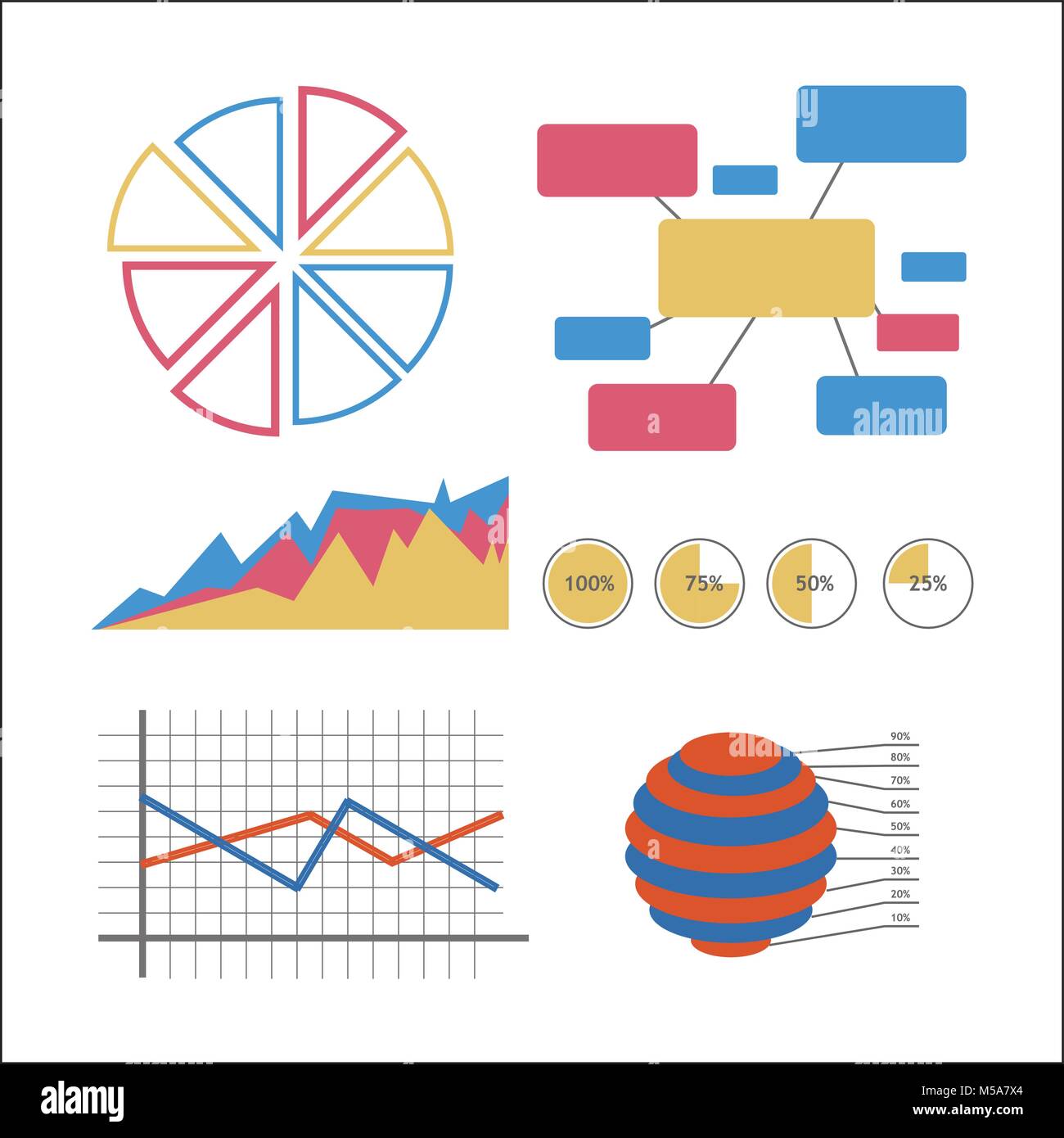 Vector infographic set. Illustration of flat design elements for your ...