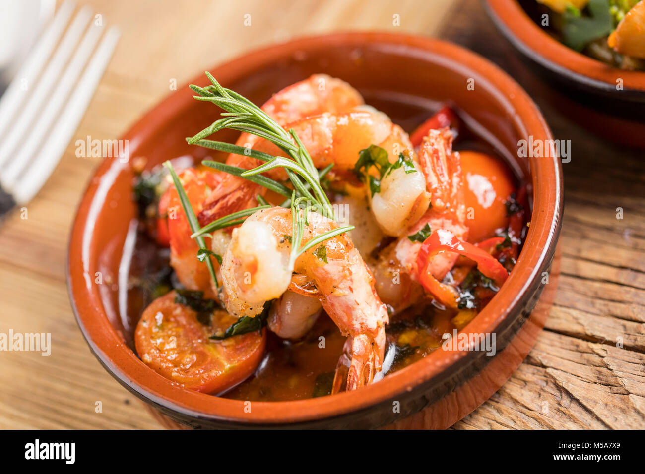 delicious rustic spanish mediterranean prawns tapas starters finger ...