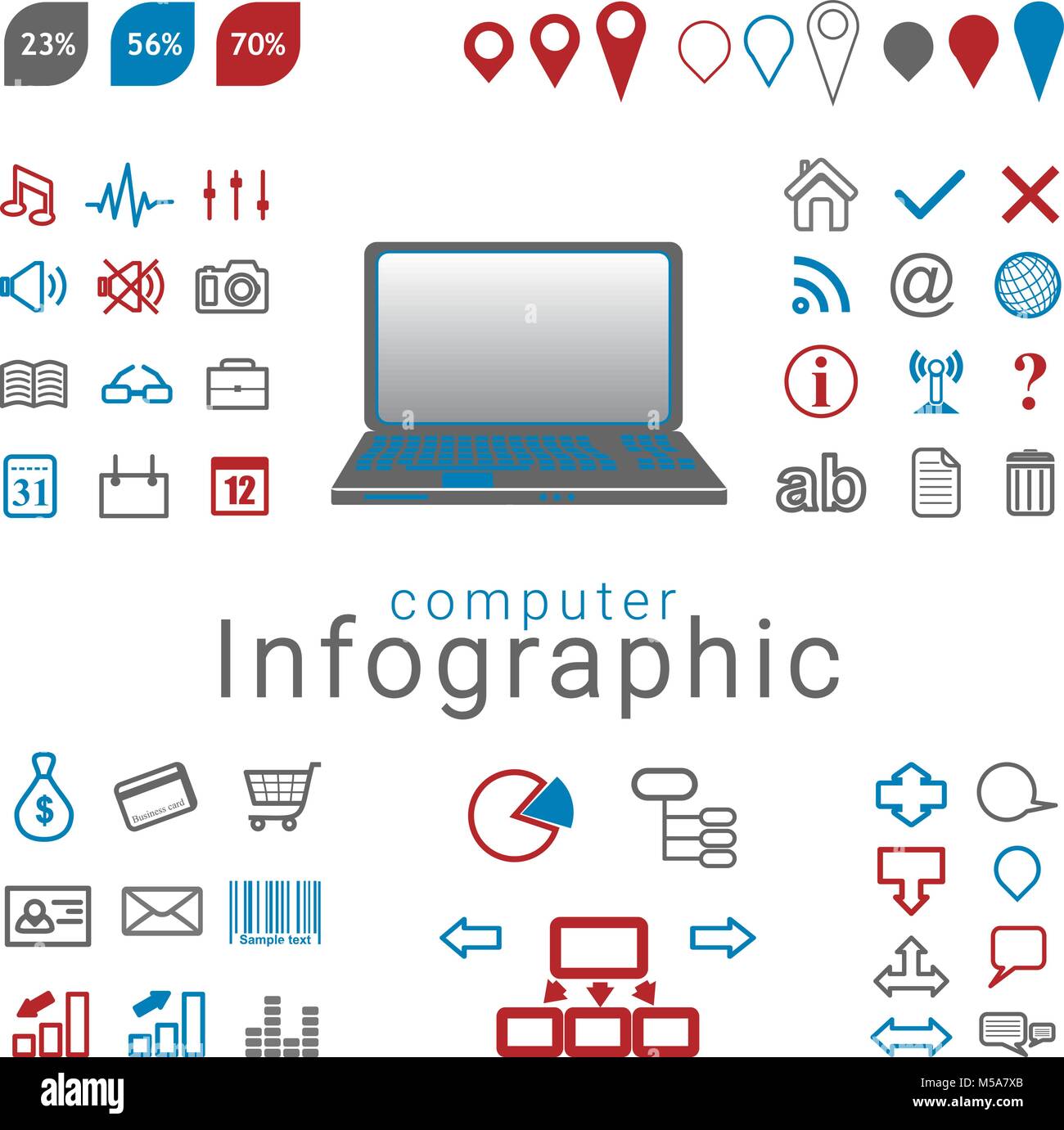 Set of vector infographic icons. Flat design symbols Stock Vector Image ...