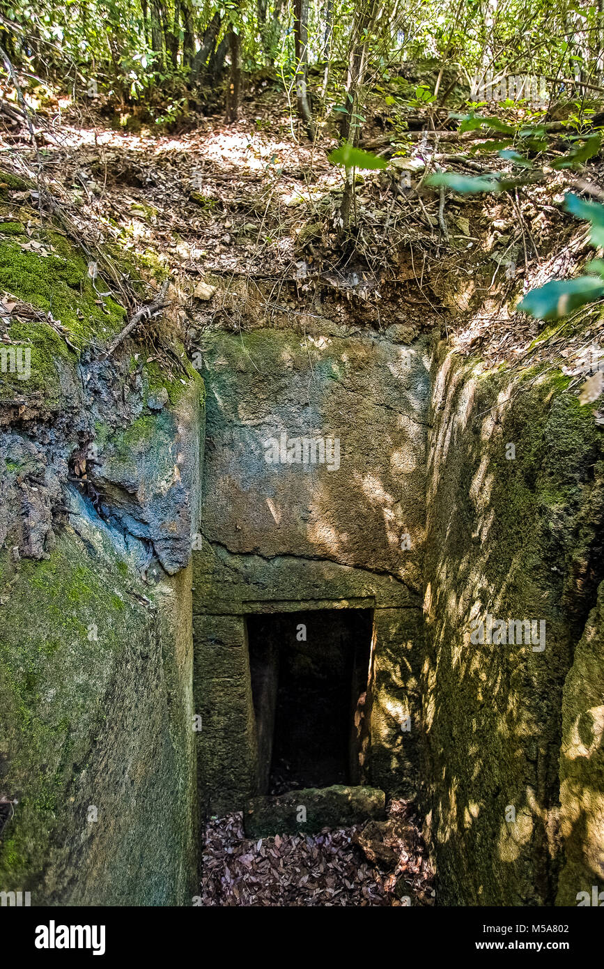 Italy, Tuscany, Baratti Archeologica Etruscan park, archeology, tomb ...