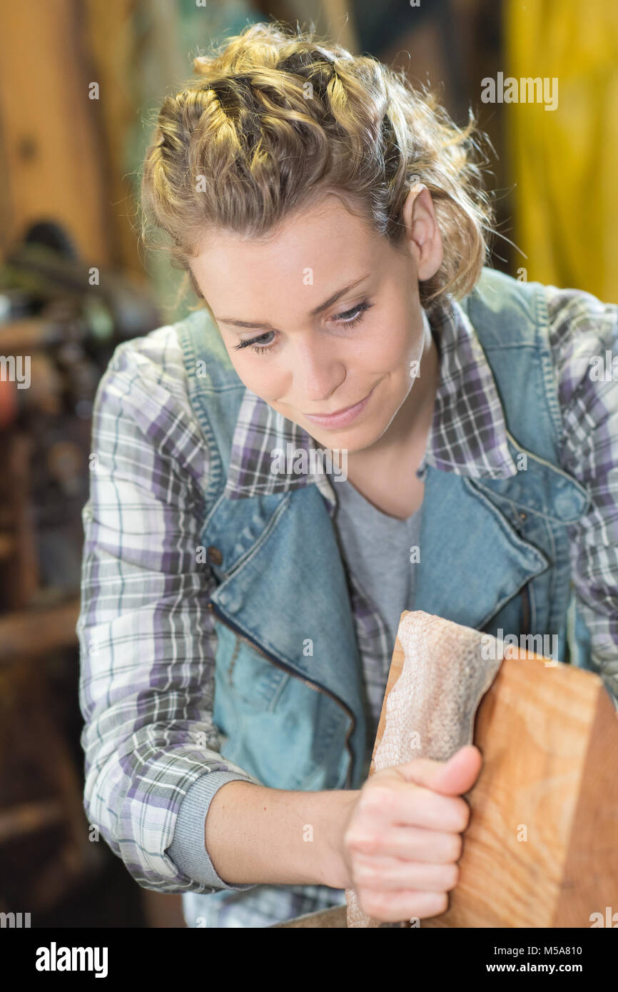 happy female craftswoman in her workshop Stock Photo - Alamy