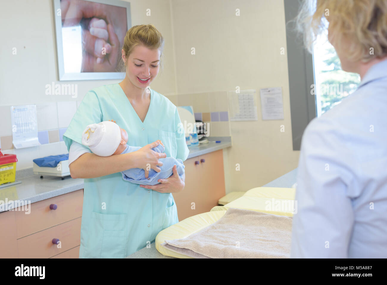 newborn baby in delivery room Stock Photo - Alamy