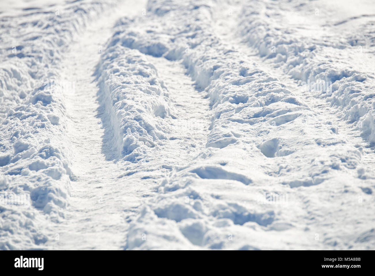 Path in snow after snowfall Stock Photo - Alamy