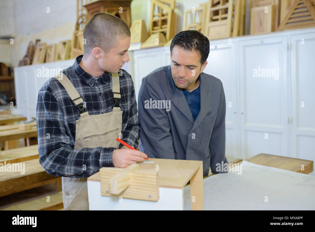 student in a carpentry class Stock Photo - Alamy